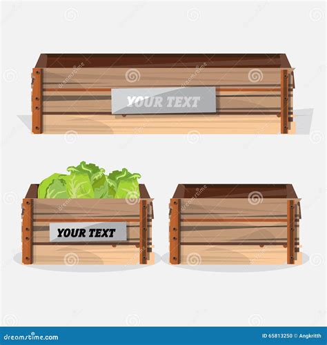 Cassa Di Legno Illustrazione Di Stock Illustrazione Di Mela 65813250