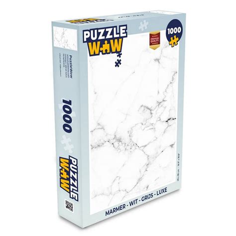 Muchowow Puzzle Marmor Weiß Grau Luxus Marmoroptik