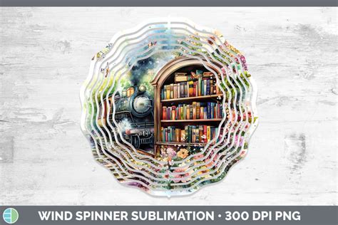 Bs02 Bookshelf Train Wind Spinner Sublimation Spinner Design