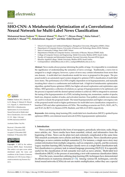 Pdf Sho Cnn A Metaheuristic Optimization Of A Convolutional Neural