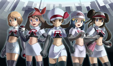 Safebooru 5girls D Bandanna Black Footwear Black Gloves Blue Eyes