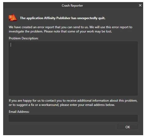 Affinity Crashes On Exit V Windows Archive Publisher