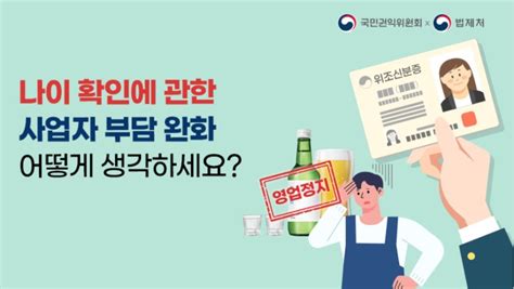 국민권익위원회 On Twitter 나이 확인에 대한 사업자 부담 완화 국민생각함 설문조사 결과는🤔 위·변조된 신분증을