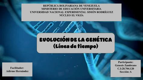 Evolución De La Genética Genesis Zambrano Udocz