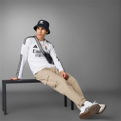 Mens Clothing Real Madrid 2425 Long Sleeve Home Jersey White