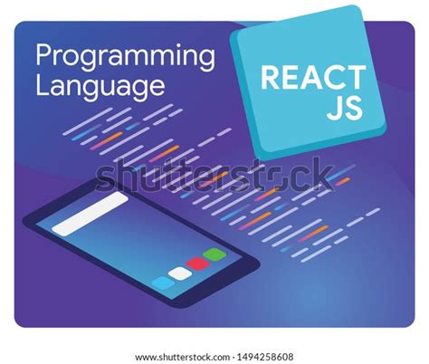React Js Populat Javascript Framework Programming Stock Vector Royalty