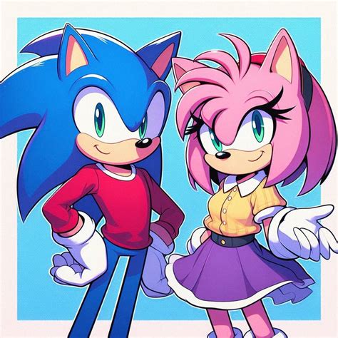 Sonic And Amy Posing By Barthisher98 On Deviantart