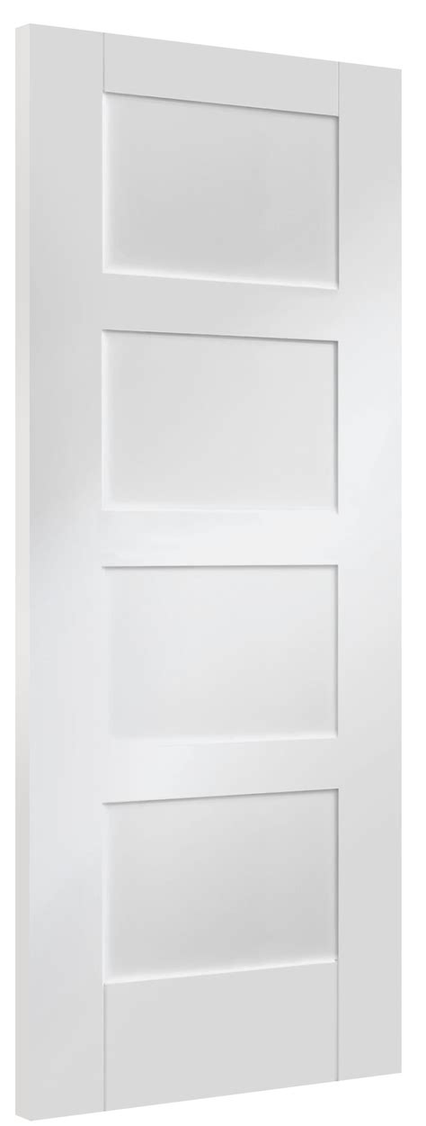926x2040x44mm 4 Panel White Shaker Door At Express Doors Direct