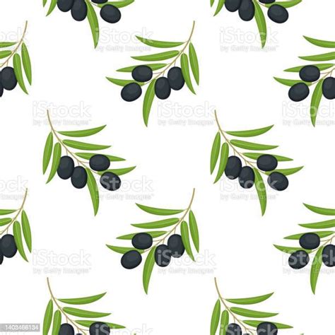 가지에 검은 올리브가있는 완벽한 패턴 벡터 일러스트 레이 션 올리브 가지에 대한 스톡 벡터 아트 및 기타 이미지 올리브 가지 올리브 건강한 식생활 Istock