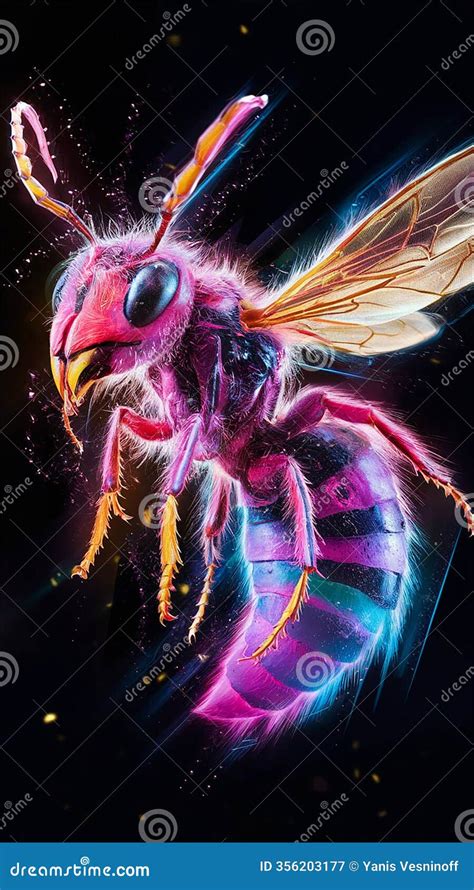 A Captivating 3d Laser Exploded Design Hologram Showcases A Neon Colored Possum Royalty Free