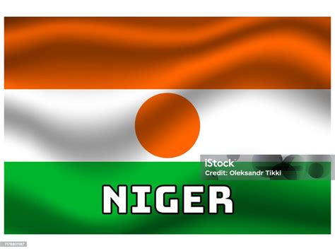 흔들리는 그림자 효과와 국가의 이름으로 니제르 국기 원래 색상과 비율 벡터 일러스트레이션을 참조하십시오 국가 지리적 지역에 대한 스톡 벡터 아트 및 기타 이미지 Istock