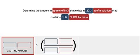 Solved Determine The Amount In Grams Of KCl That Exists I Chegg Com