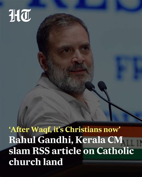 Hindustan Times Rahul Gandhi Pinarayi Vijayan Warn Waqf Bill Rss