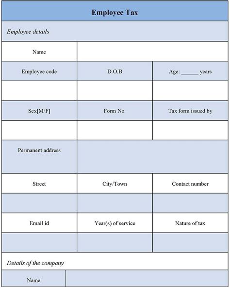 Employee Tax Form Editable Pdf Forms