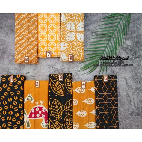 Jual Kain Batik Cap Garutan Kuning Putih Kuning Hitam Batik Cap Kuning