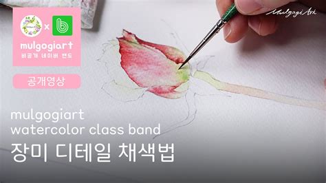 수채화 디테일 채색 장미 그리기 물고기아트 아뜰리에 Youtube