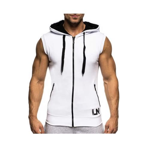 Buy Brand Male Bodybuilding Hoodies Fitness Sleeveless