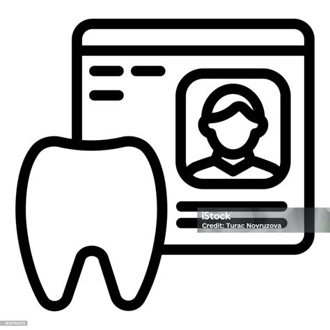치과 이력 라인 아이콘입니다 의료 종이 벡터 그림은 흰색으로 분리되어 있습니다 Stomatology 문서 개요 스타일 및 앱을