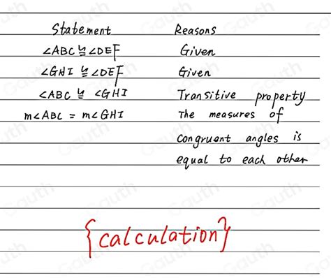Solved Given ∠ Abc≌ ∠ Def And Reasons ∠ Ghi ∠ Def Angles Prove M∠