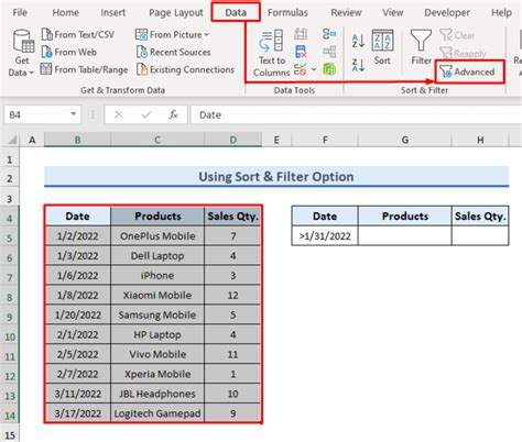 How To Use Advanced Filter For Date Range In Excel 2 Easy Ways