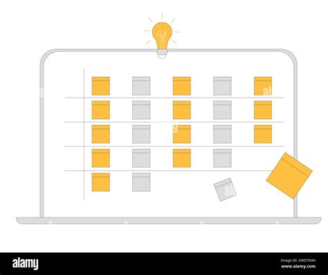 Teamwork Laptop Screen With Stiskers Online Workspace Scrum Agile