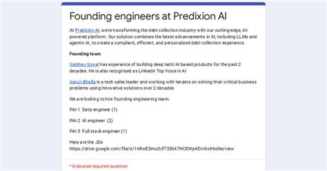 Varun Bhalla On Linkedin Founding Engineers At Predixion Ai