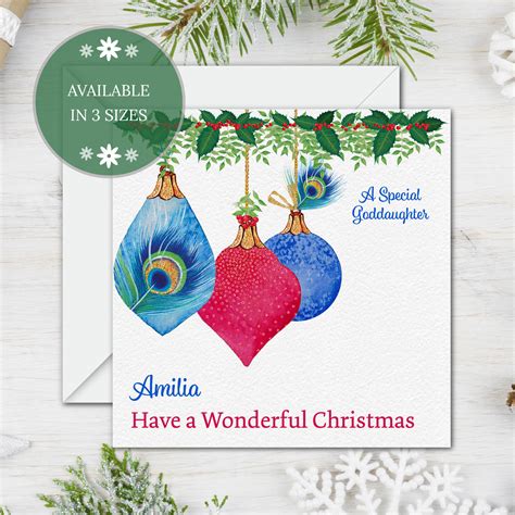 Handmade Christmas Card Vintage Baubles Handmade Cards Pink Posh
