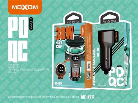 Moxom Mx Vc17 38w Digital Display Car Charger Cme Distribution Sdn Bhd