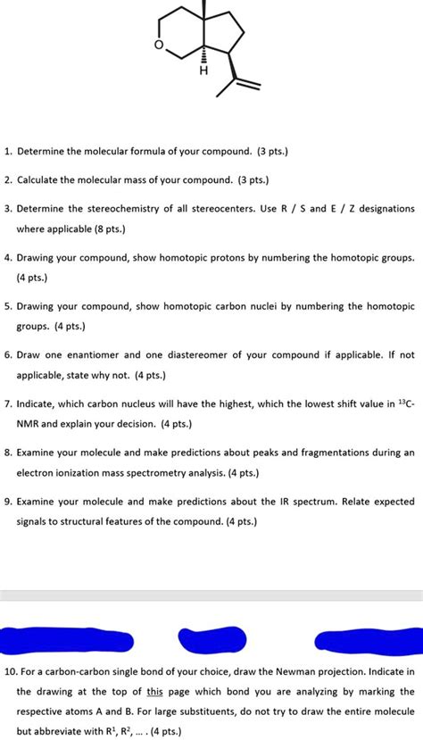 Determine The Molecular Formula Of Your Compound Pts Calculate The