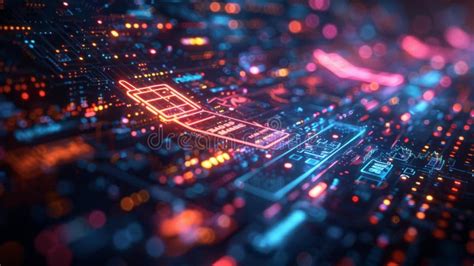 Futuristic Circuit Board Technology Generative Ai Stock Illustration Illustration Of