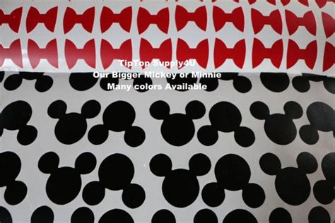 12 Larger Mickey Mouse Or Minnie Mouse Vinyl By Tiptopsupply4u 3 75