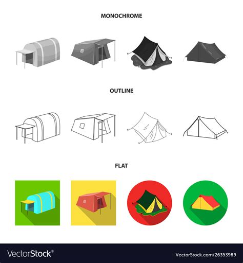 Isolated Object Tent And Camp Icon Set Royalty Free Vector