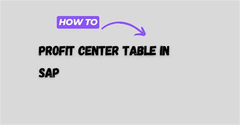 cost center master data table in sap using sql query tables in sap
