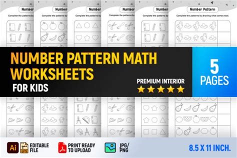 Number Pattern Math Worksheets Vol 1 Graphic By Interior Creative