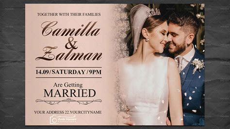 دانلود قالب دعوت‌نامه عروسی Psd طراحی حرفه‌ای و قابل ویرایش ویرگول