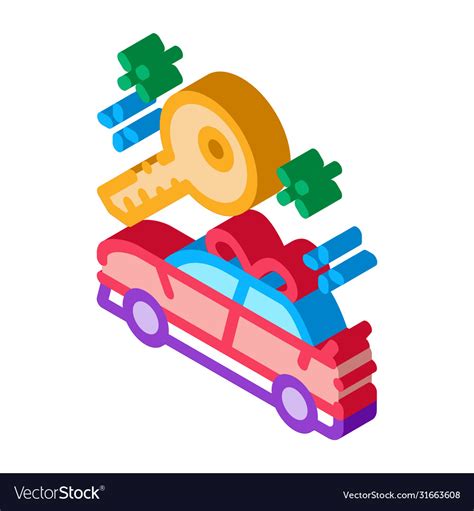 T Car Isometric Icon Royalty Free Vector Image