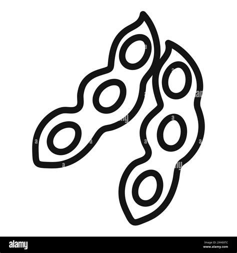 Soybeans Icon Vector Symbol Or Sign Set Collection In Black And White Outline Stock Vector Image