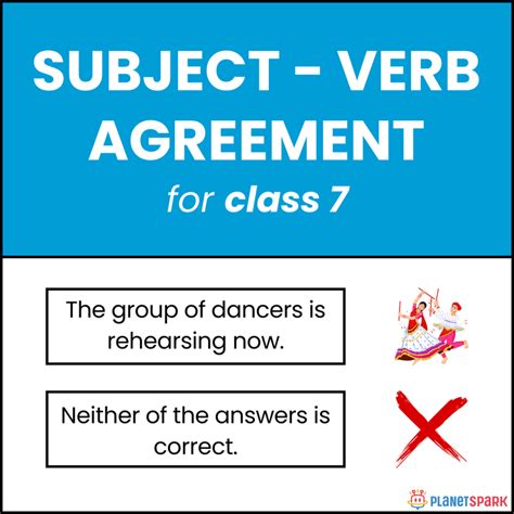 Class 7 English Worksheet On Subject Verb Agreement Planetspark
