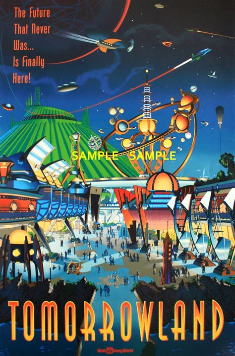 Viintage Disney Tomorrowland Collectors Poster Print B2g1f