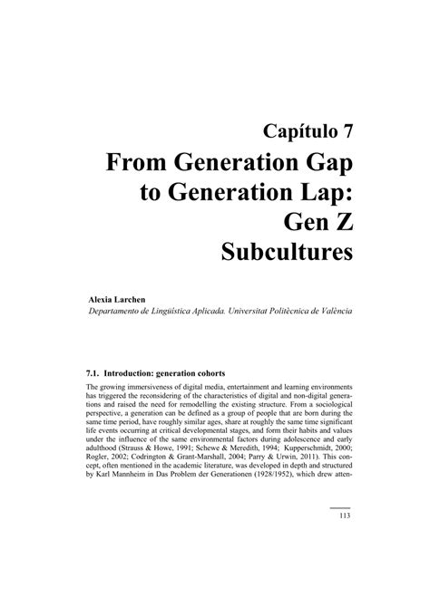 Pdf De La Brecha Intergeneracional A La Brecha Tecnológica Subculturas De La Generación Z In
