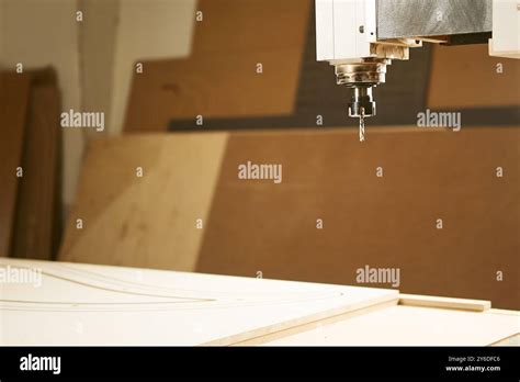 Cnc Milling Machine Machine Tool In Wood Factory With Drilling
