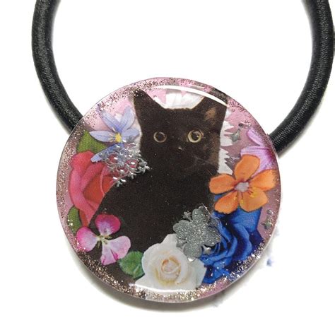 No 217 レジン ヘアゴム ブローチ ハンドメイド 猫ちゃん メルカリ