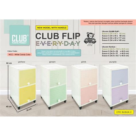 Jual CLUB Lemari Pakaian Baju Plastik Club Flip 2 Susun LEMARI PAKAIAN