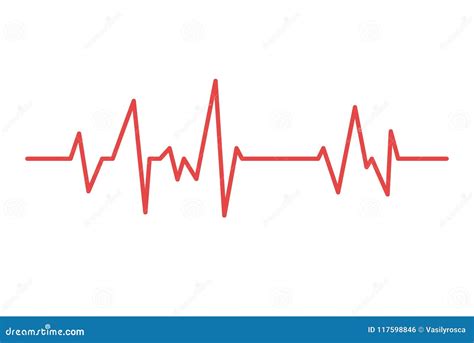 Heart Line Vector Cardiogram Health Medical Heartbeat Pulse Stock