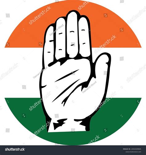 Udf Congress Party Logo Palm Hand Stock Vector Royalty Free