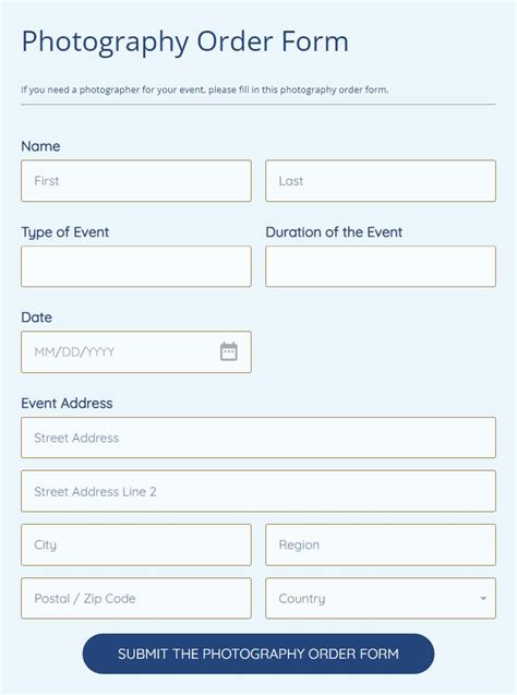 Free Production Order Form Templates 123formbuilder