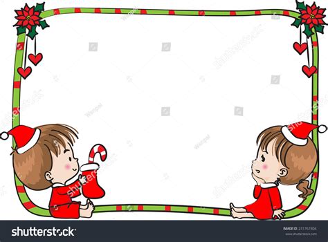 Vector Merry Christmas Card Border Frame Stock Vector 231767404