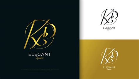 Kd Initial Signature Logo Design With Elegant And Minimalist Gold