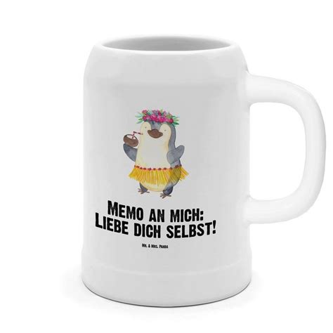 Mr And Mrs Panda Bierkrug Pinguin Kokosnuss Weiß Geschenk