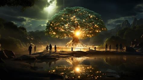 Premium Ai Image Cinematic Photoshoot Tree Of Life Movie Scene